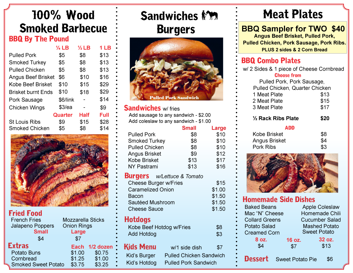 Menu | Huntspoint BBQ - The Best BBQ New England
